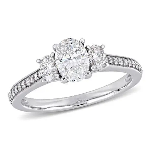 JULIANNA B. Diamond 3-stone Engagement Ring - 14k White Gold