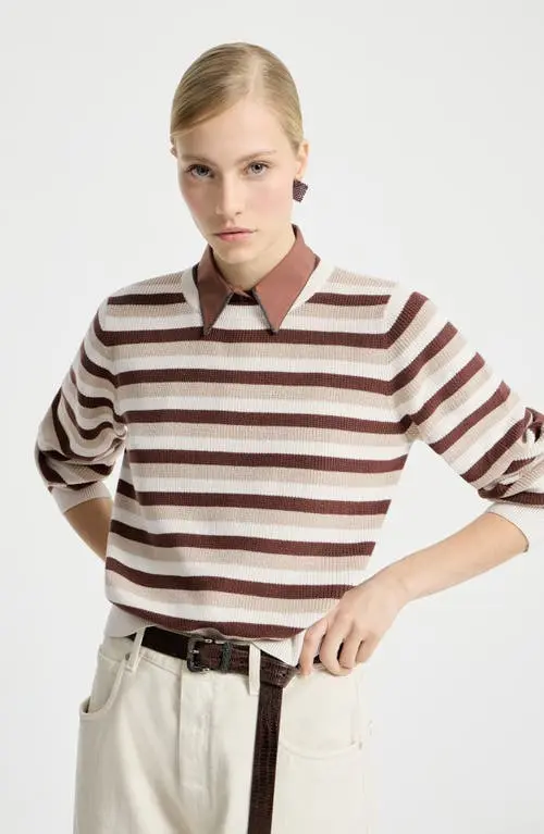 Brunello Cucinelli Cotton Striped Sweater