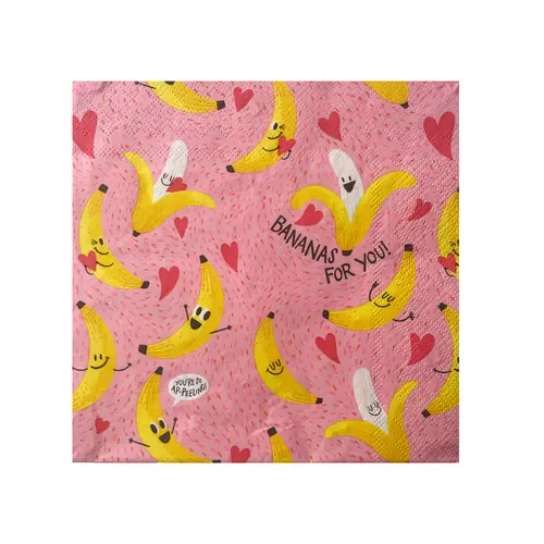 DAYDREAM SOCIETY Bananas For You Valentine's Day Large Napkins - Assorted Pre-pack