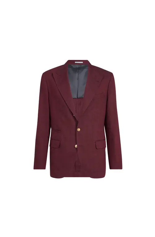 Brunello Cucinelli Blazer With Metal Buttons - Cherry