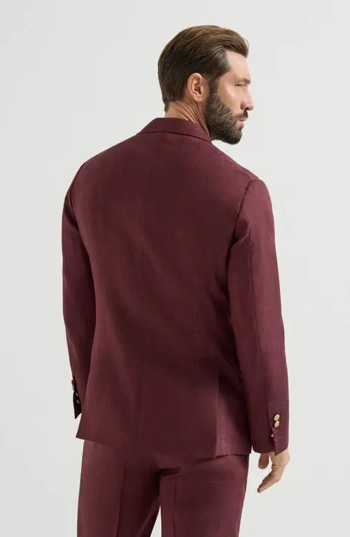 Brunello Cucinelli Blazer With Metal Buttons - Cherry