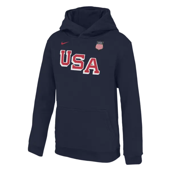 Nike Youth Us Hockey 2026 Winter Olympics Club Fleece Pullover Hoodie - Navy