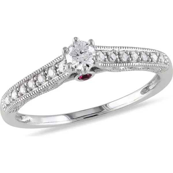 JULIANNA B. Diamond And Pink Sapphire Ring 14k - 14k White Gold