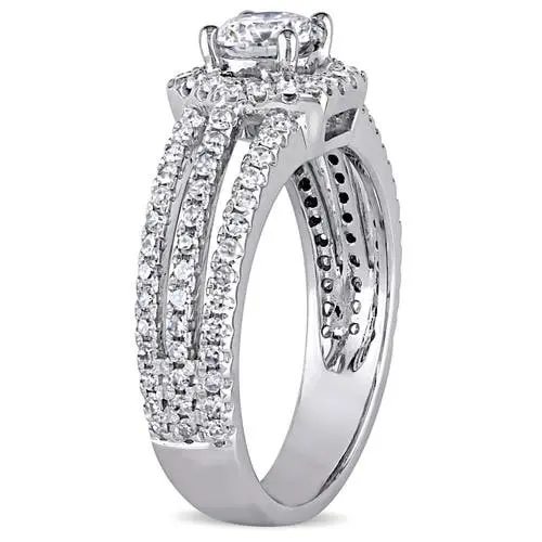 JULIANNA B. Diamond Halo Split-shank Engagement Ring