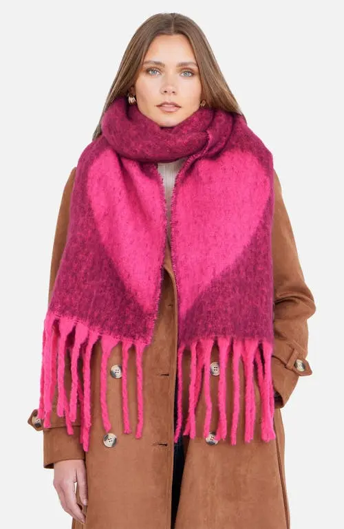 YUMI Heart Super Fluffy Scarf - Multi