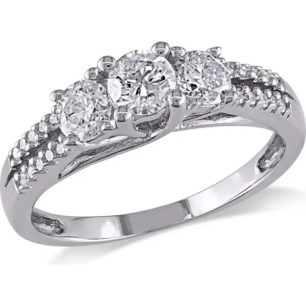JULIANNA B. 1 Ctw Diamond Three-stone Ring 10k - 10k White Gold