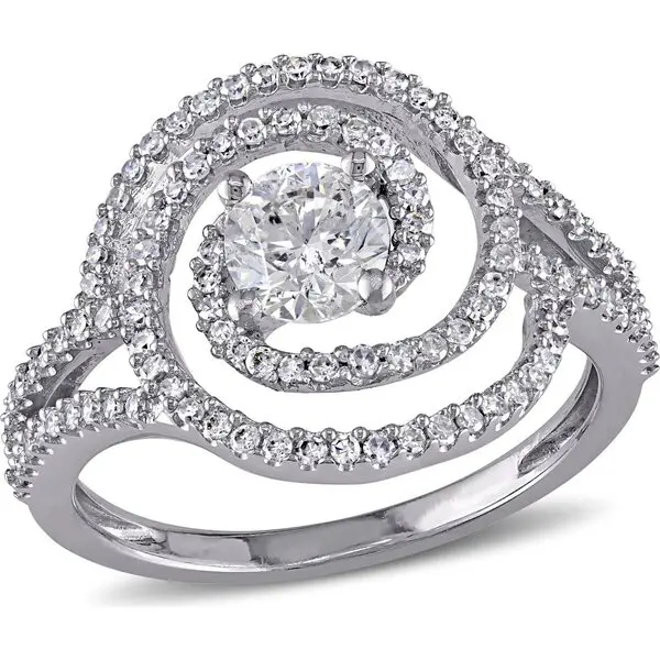 JULIANNA B. 1 Ct. T.w. Diamond Swirl Ring - 10k White Gold