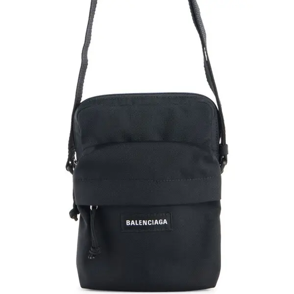 Balenciaga Explorer Canvas Crossbody Pouch - 1000 Black