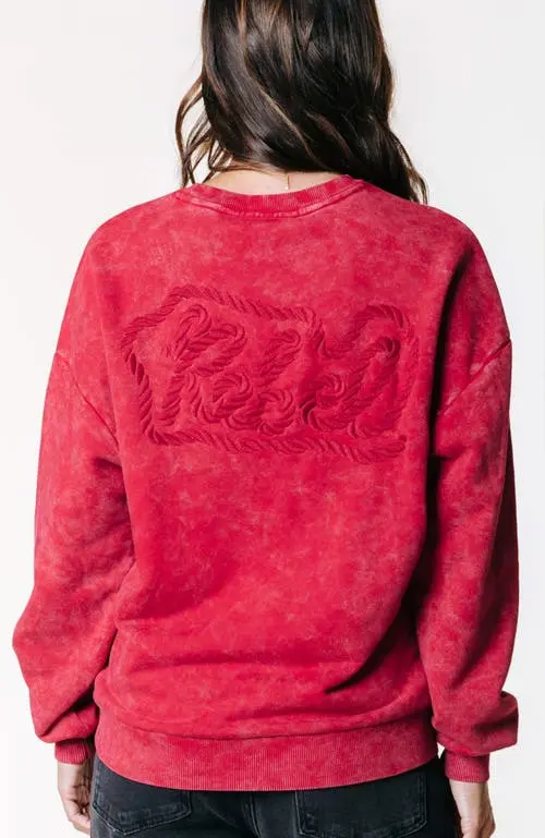 COLOURFUL REBEL Braid Acid Wash Sweatshirt