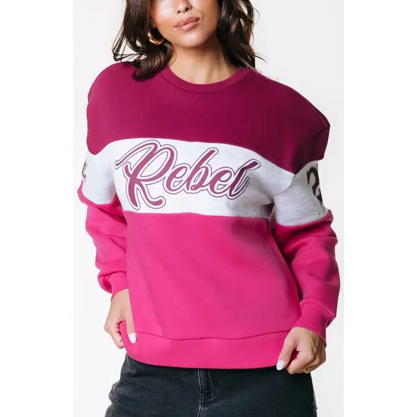 COLOURFUL REBEL Logo Colorblock Boxy Sweatshirt