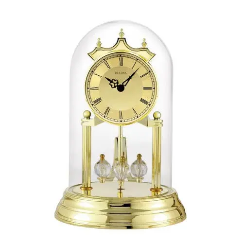 BULOVA CLOCKS Tristan I Finish And Glass Dome Clock - Brass