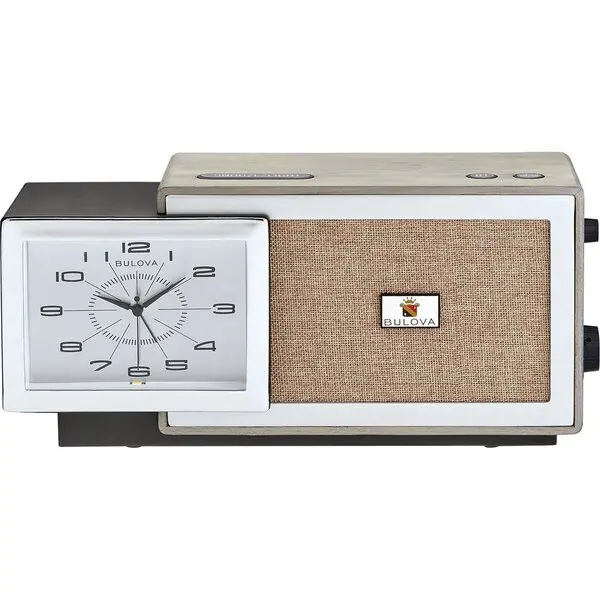 BULOVA CLOCKS Precision Tone Clock Radio - Silver