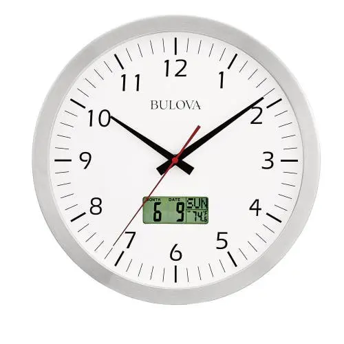 BULOVA CLOCKS Manager Home And Office Brushed - Aluminum