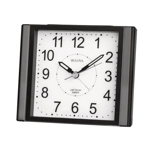 BULOVA CLOCKS Ez View Alarm Quartz Clock - Black