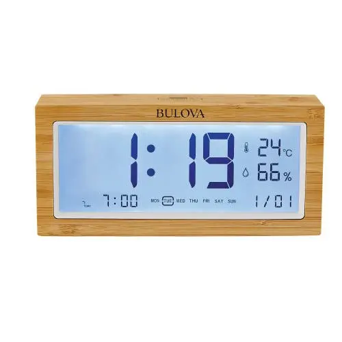 BULOVA CLOCKS The Brookside Lcd Alarm Table Clock