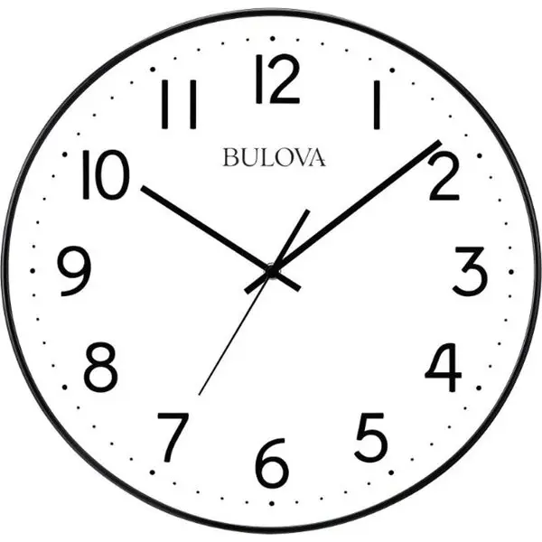 BULOVA CLOCKS Office Mate 16" Diameter Wall Quartz Clock - White