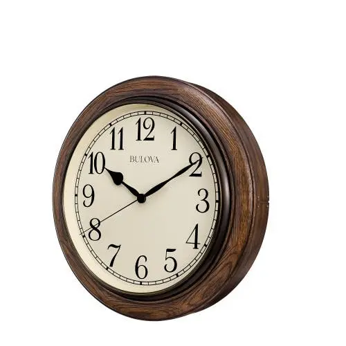 BULOVA CLOCKS Oakbrook Wood Wall Clock