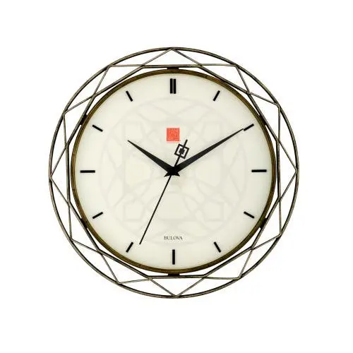 BULOVA CLOCKS Luxfer Prism Frank Lloyd Wright Wall Clock - Bronze