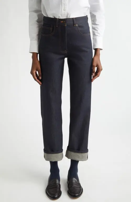 Thom Browne Straight Leg Selvedge Denim Jeans - Navy