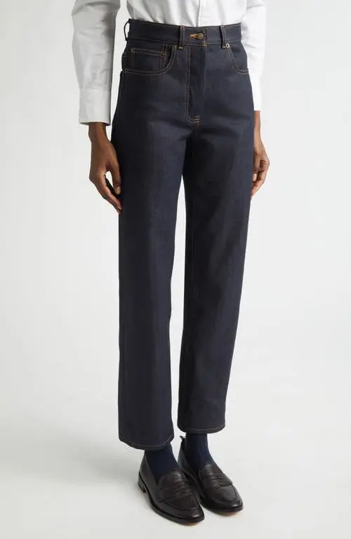 Thom Browne Straight Leg Selvedge Denim Jeans - Navy