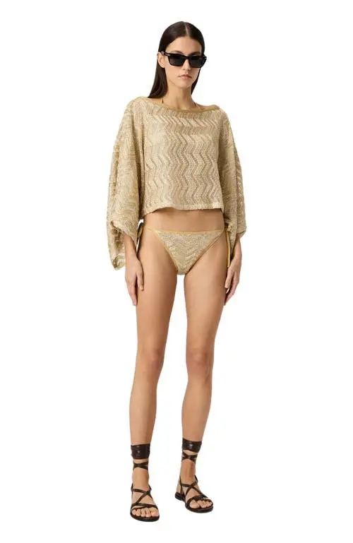 Missoni Zigzag Mesh Top With Sequins - Gold
