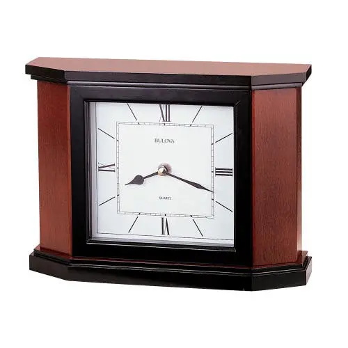 BULOVA CLOCKS K Holyoke Tabletop Clock - Dark Brown