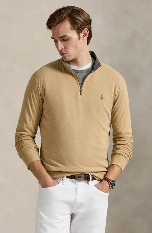 Polo Ralph Lauren Heathered Quarter-zip Pullover - Classic Camel Heather/c8888