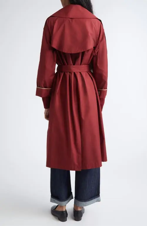 Max Mara Water Repellent Belted Cotton-blend Trench Coat - Raspberry
