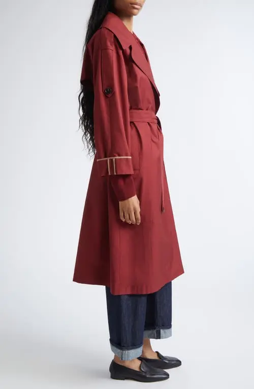 Max Mara Water Repellent Belted Cotton-blend Trench Coat - Raspberry