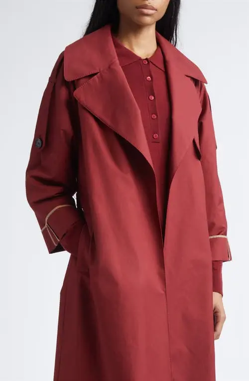 Max Mara Water Repellent Belted Cotton-blend Trench Coat - Raspberry