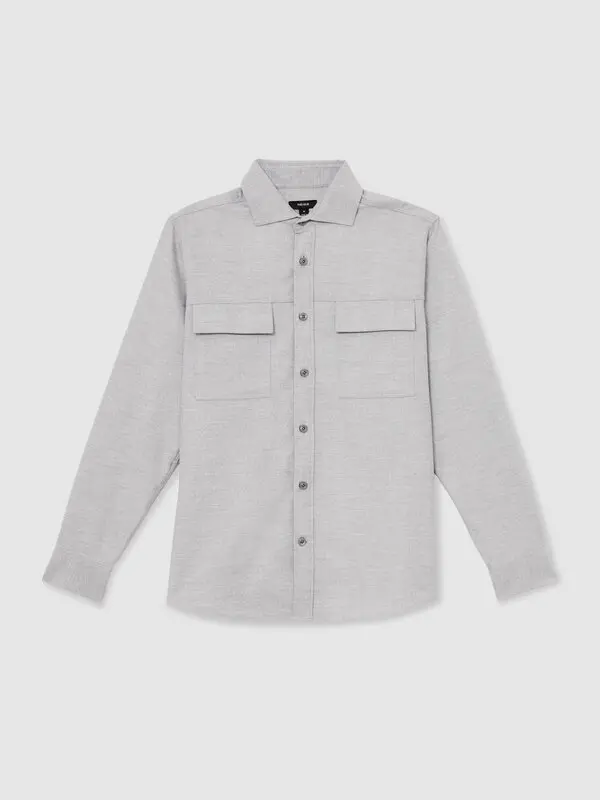 REISS Chamber Brushed Twin-pocket Overshirt