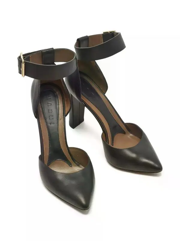 Marni Pointed-toe Buckled Pumps