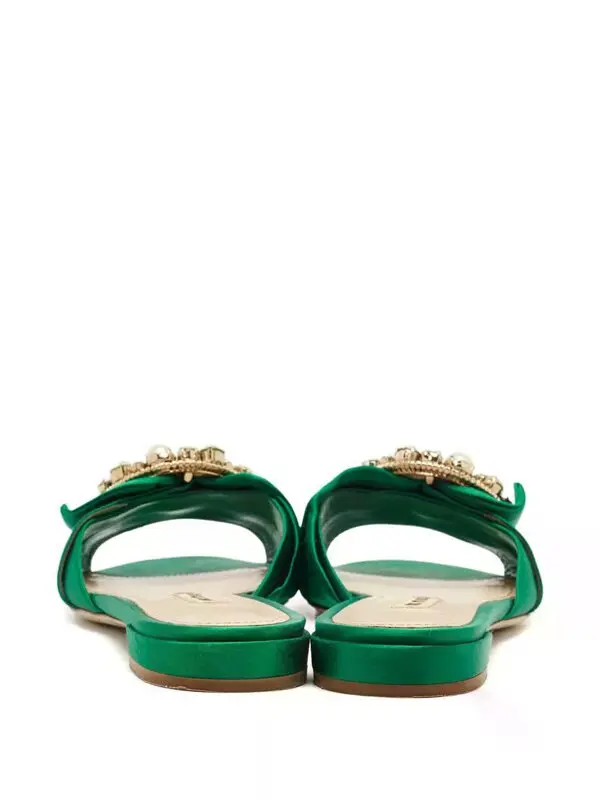 Miu Miu Satin Crystal-embellished Flat Sandals