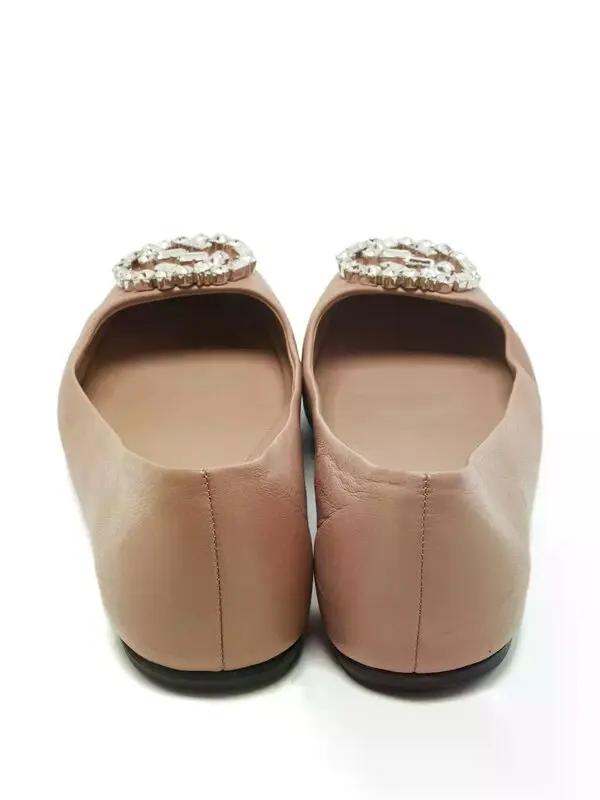 Gucci Crystal-embellished Leather Flats