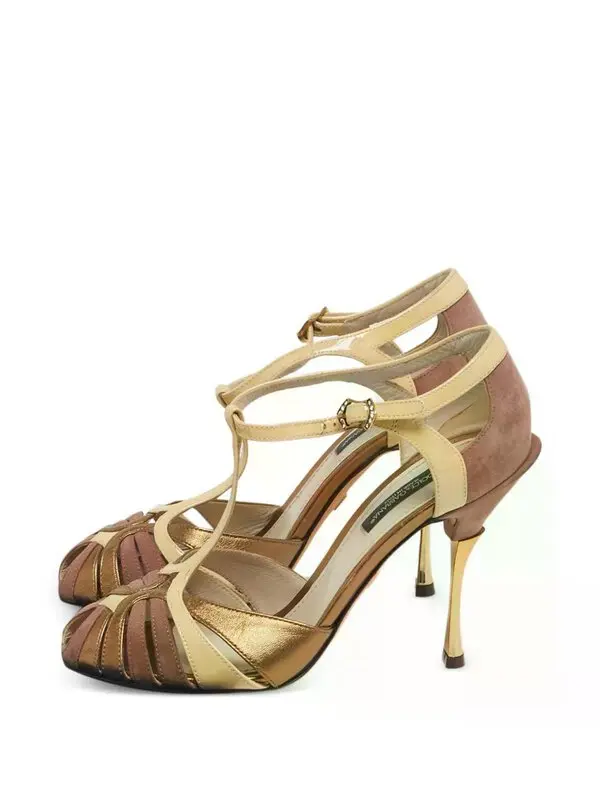 Dolce & Gabbana T-strap Leather Stiletto Sandals