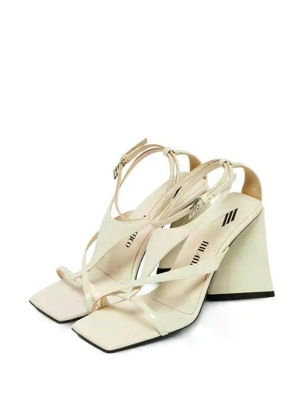 Attico Square Toe Block Heel Sandals