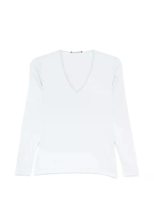 Fabiana Filippi Long-sleeved V-neck Sweater - Blue