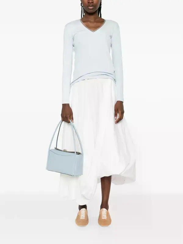 Fabiana Filippi Long-sleeved V-neck Sweater - Blue