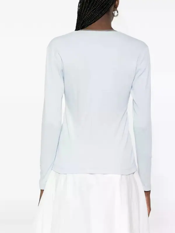 Fabiana Filippi Long-sleeved V-neck Sweater - Blue