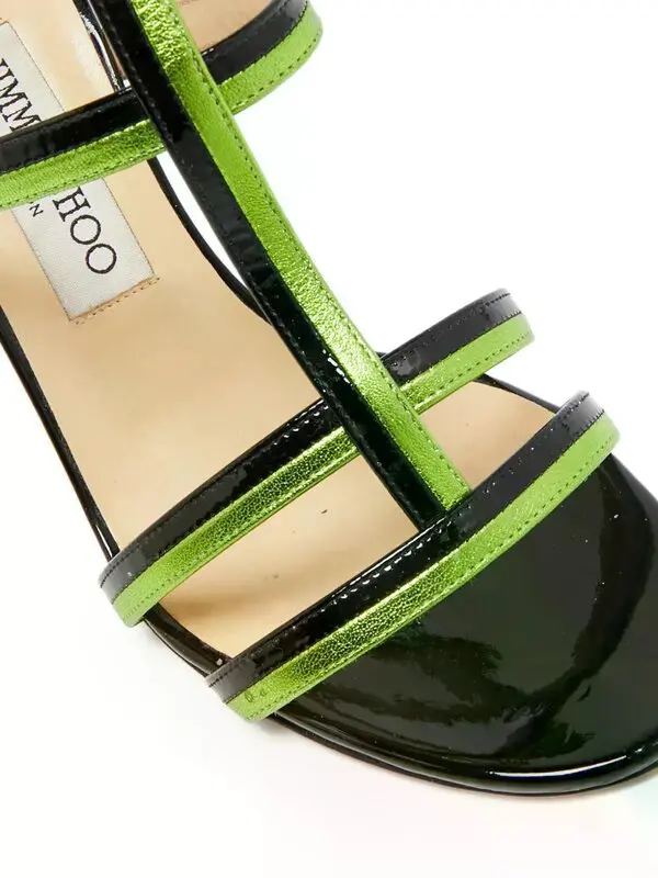 JIMMY CHOO Thistle Patent Leather Sandals - Black