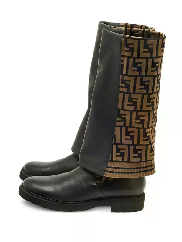 Fendi Zucca Leather Over-the-knee Boots