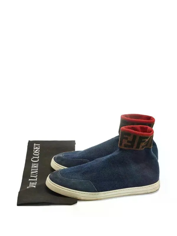 Fendi Ff Knit High-top Sneakers