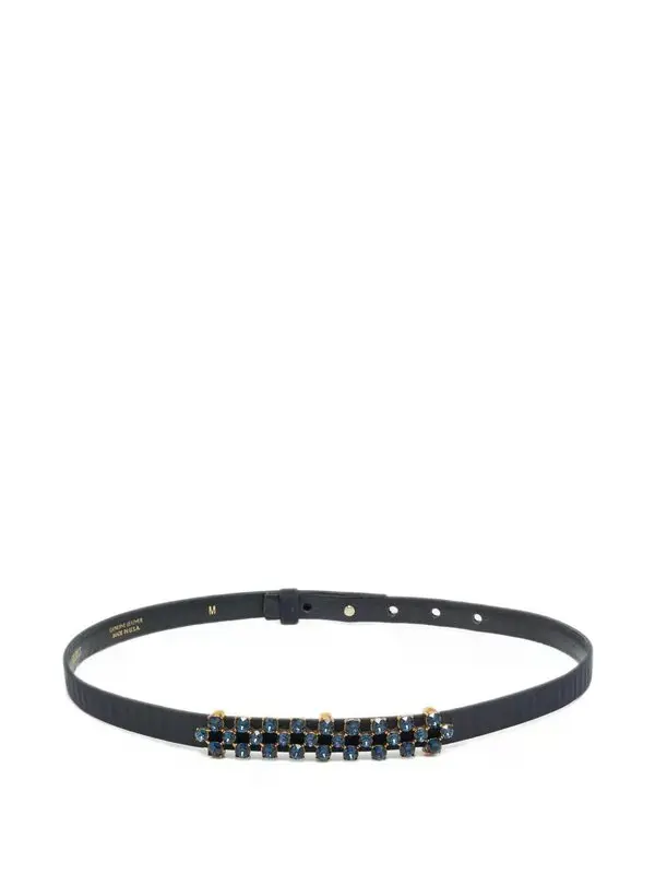 Oscar De La Renta Satin Crystal Belt - Blue