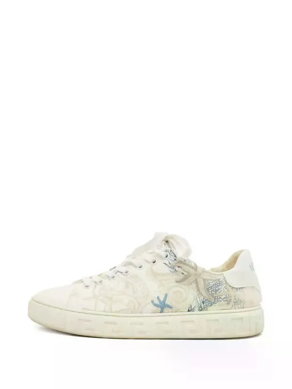 Versace Sea-motifs Canvas Sneakers