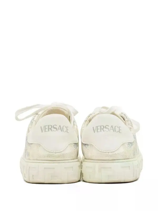 Versace Sea-motifs Canvas Sneakers