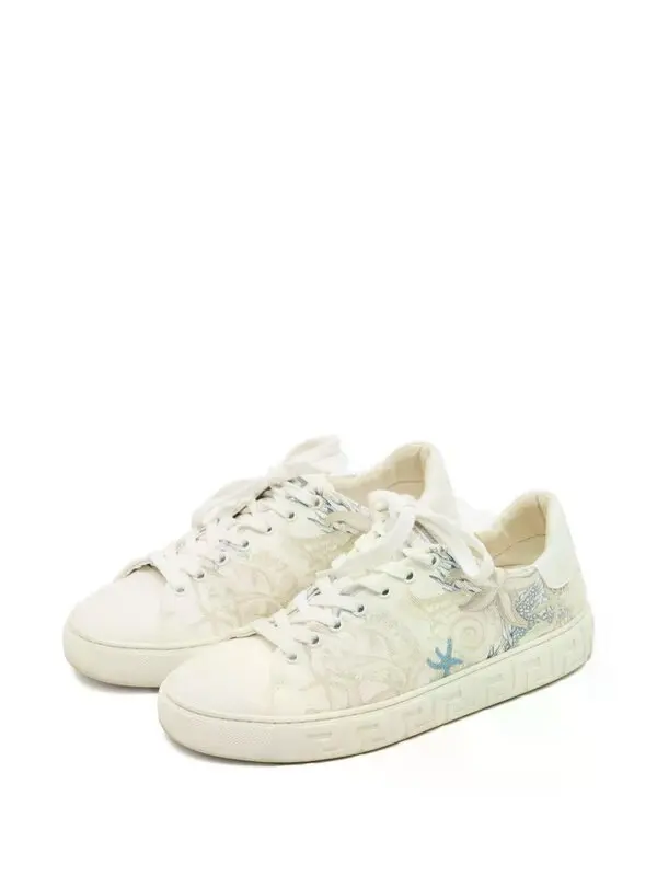 Versace Sea-motifs Canvas Sneakers