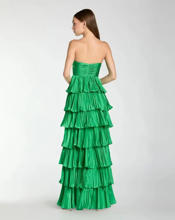 Mac Duggal Strapless Tiered Ruffle Gown