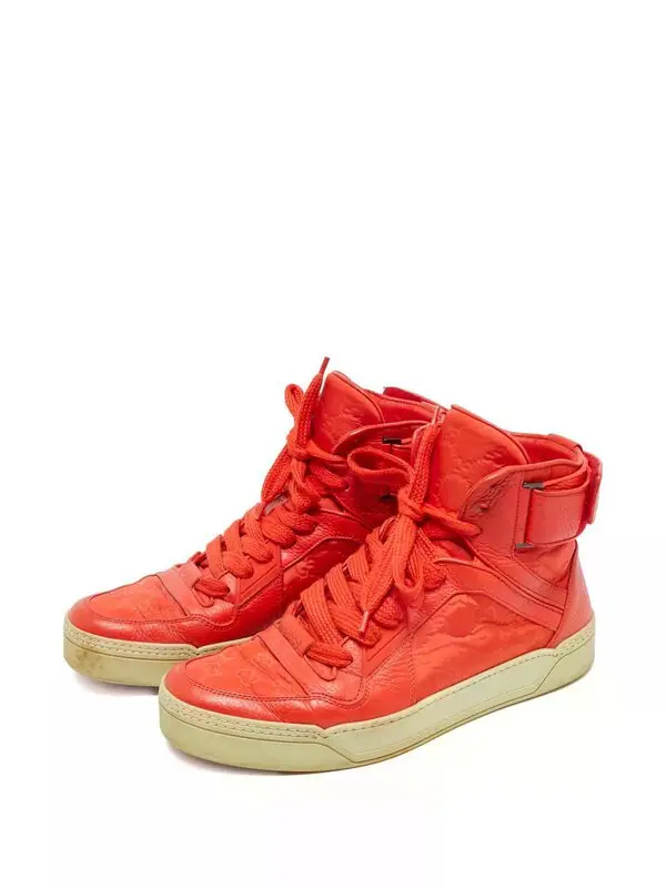 Gucci Nylon Leather High-top Sneakers