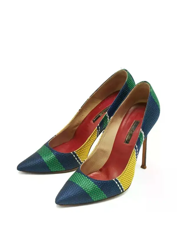Carolina Herrera Woven Stripe Pointed Pumps