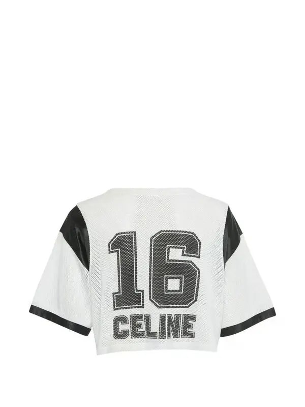 Celine Printed Mesh Crop Top